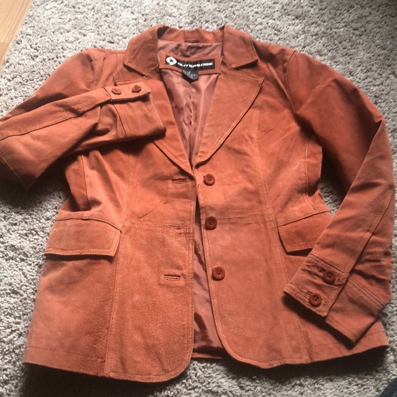 outeredge | Jackets & Coats | Vintage Genuine Leather Orange Suede ...